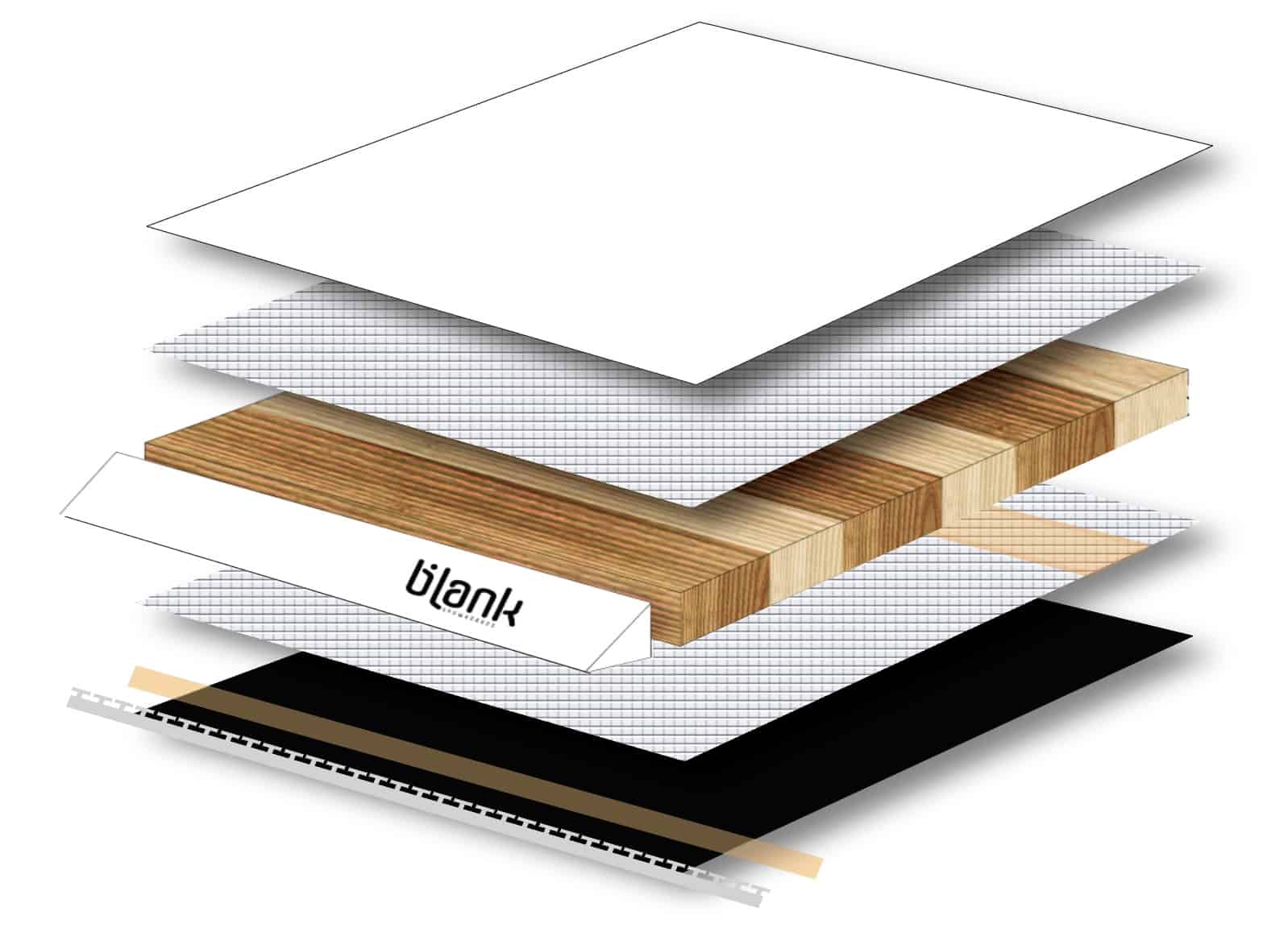 Hybrid Diamond – Black – Blank Snowboards